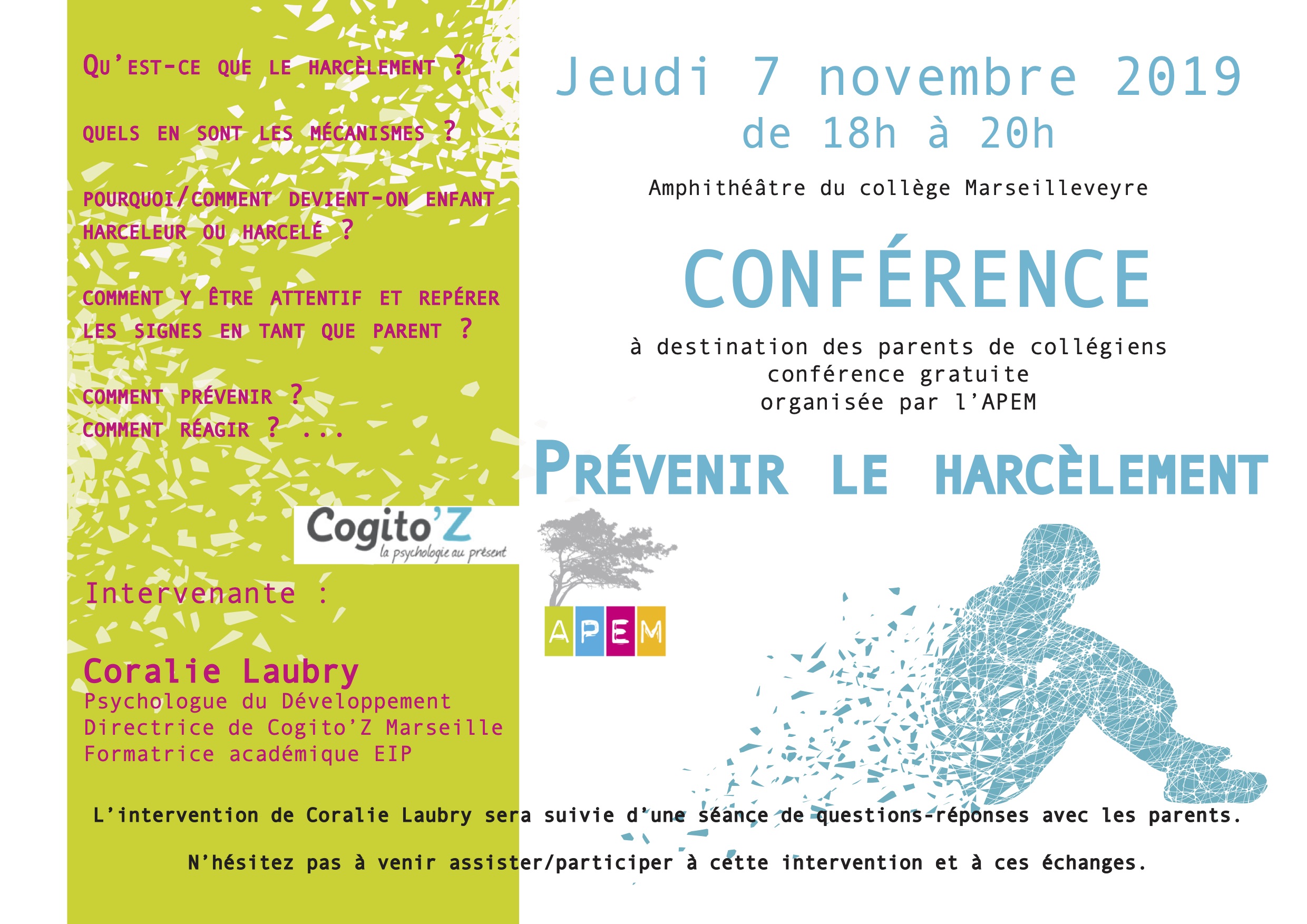 Conférence sur le Harcèlement - Apem Marseilleveyre